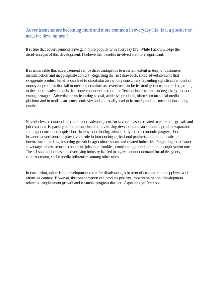 Advertisements Adv&Disadv | PDF