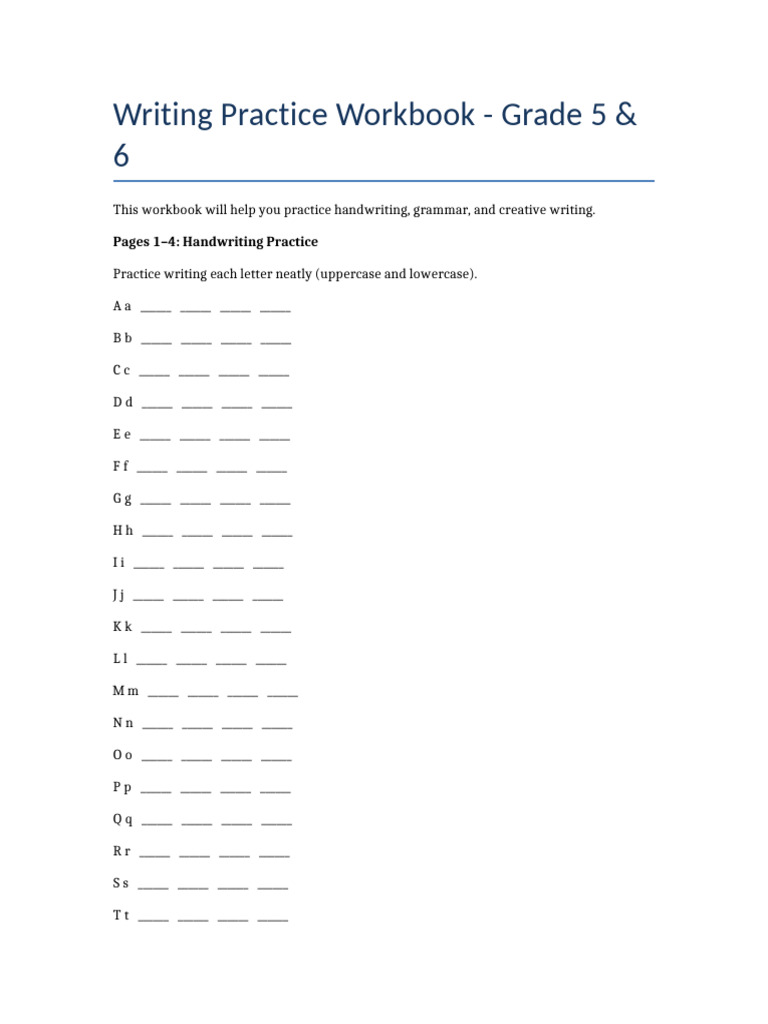 Writing Practice Grade5 6 | PDF | Human Communication | Linguistics