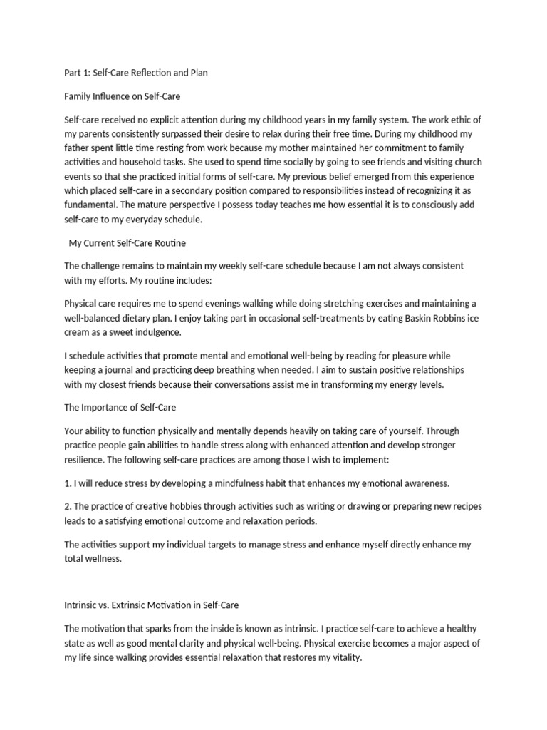 Self-Care Reflection and Strategies | PDF | Motivational | Motivation