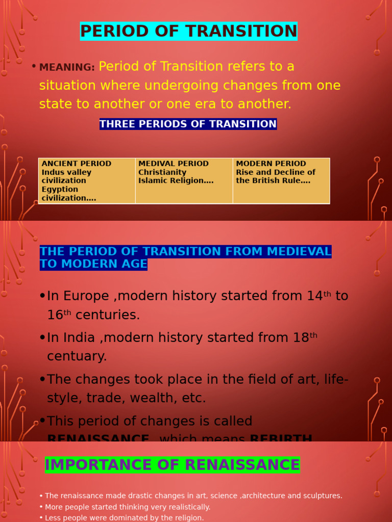 Transition Periods: Ancient to Modern History | PDF | Industrial ...