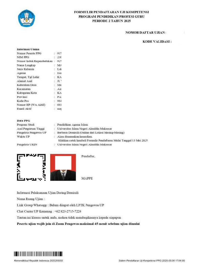 Contoh File Bahan Administrasi Peserta UP | PDF