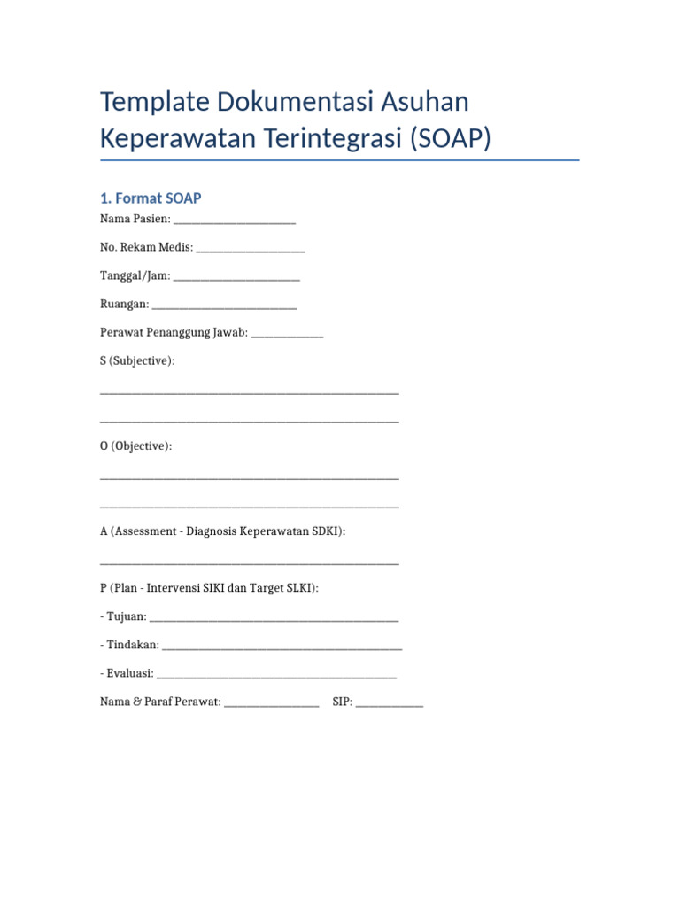 Template Dokumentasi SOAP Dan Checklist Audit | PDF