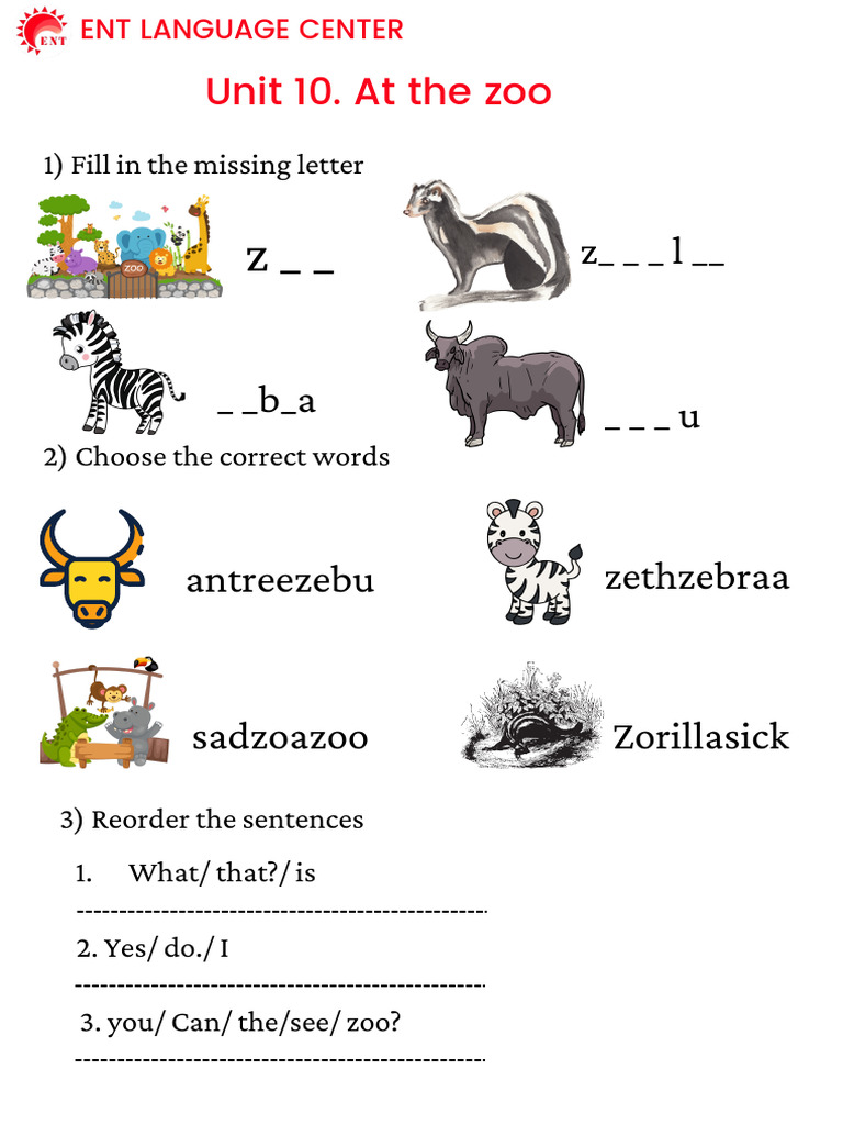 Language Center Animal Vocabulary Exercises | PDF