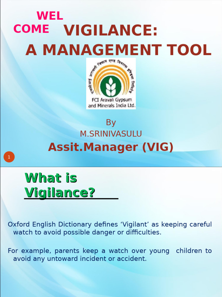 Vigilance as an Organizational Tool | PDF | Corruption | Integrity