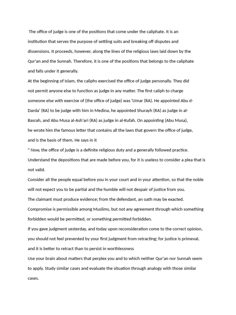 letter of hazrat umar to abu musa | PDF | Caliphate | Umar