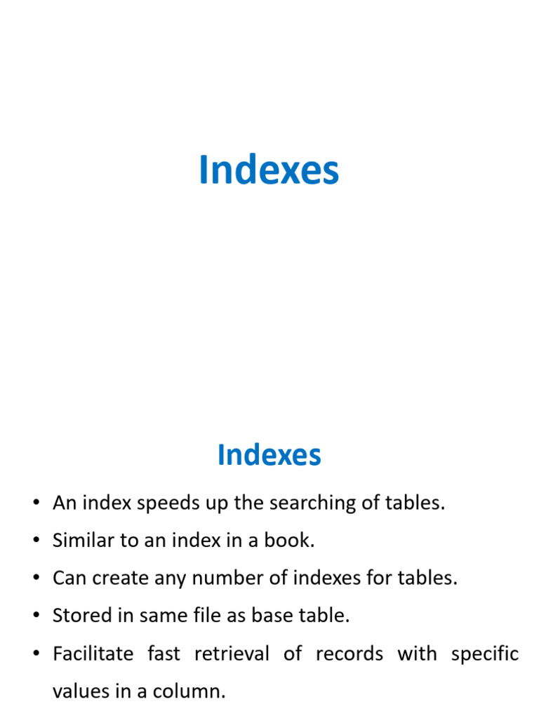 Understanding Database Indexes | PDF | Database Index | Databases