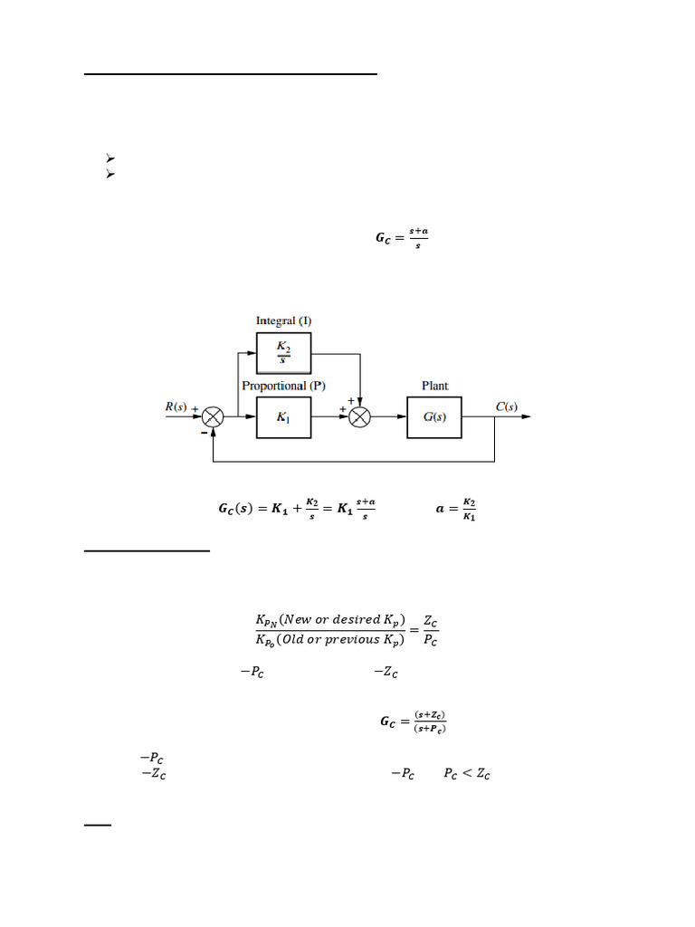 Design of PI, Lag, PD & Lead Compensators | PDF | Electrical Circuits ...