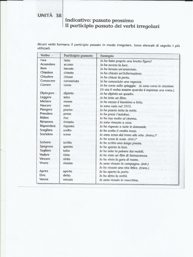 VI. Participi Passati Irregolari | PDF