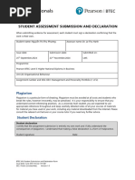 BTEC Learner Assessment Submission and Declaration | PDF