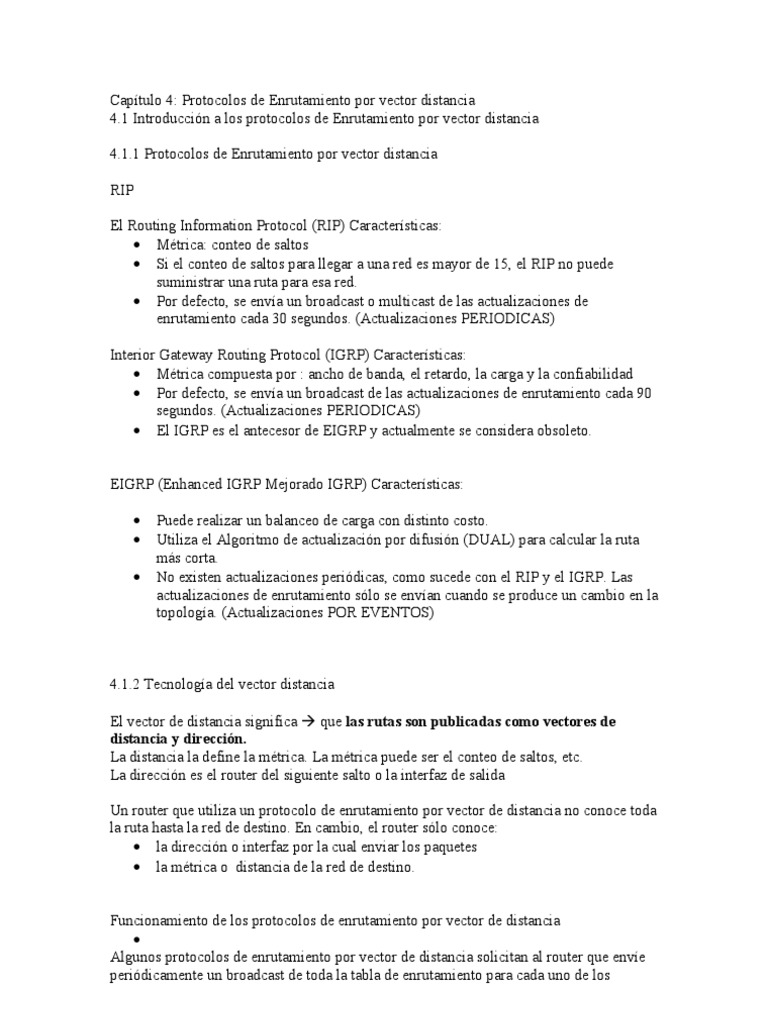 CCNA2 Resumen Capitulo4 | PDF | Enrutador (Computación) | Enrutamiento