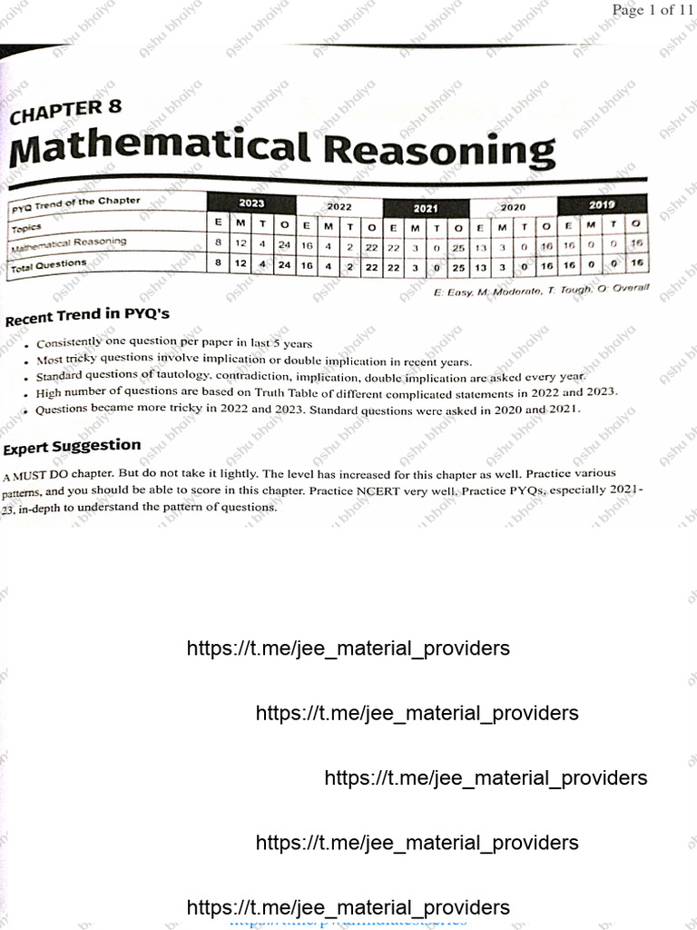 Mathematical Reasoning Last 5 Year Pyq | PDF