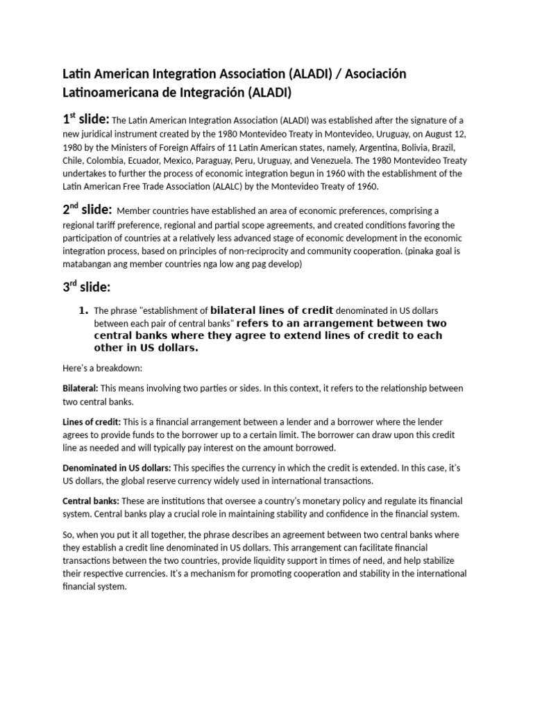Latin American Integration Association | PDF | Central Banks | United ...