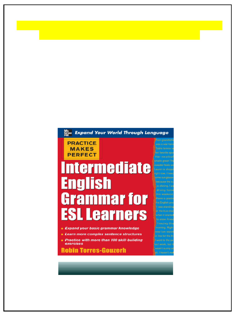 Intermediate English Grammar For ESL Learners Second Edition Torres ...
