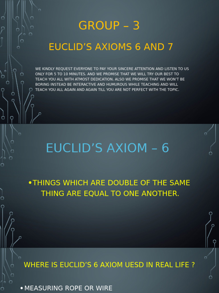 Understanding Euclid's Axioms 6 & 7 | PDF