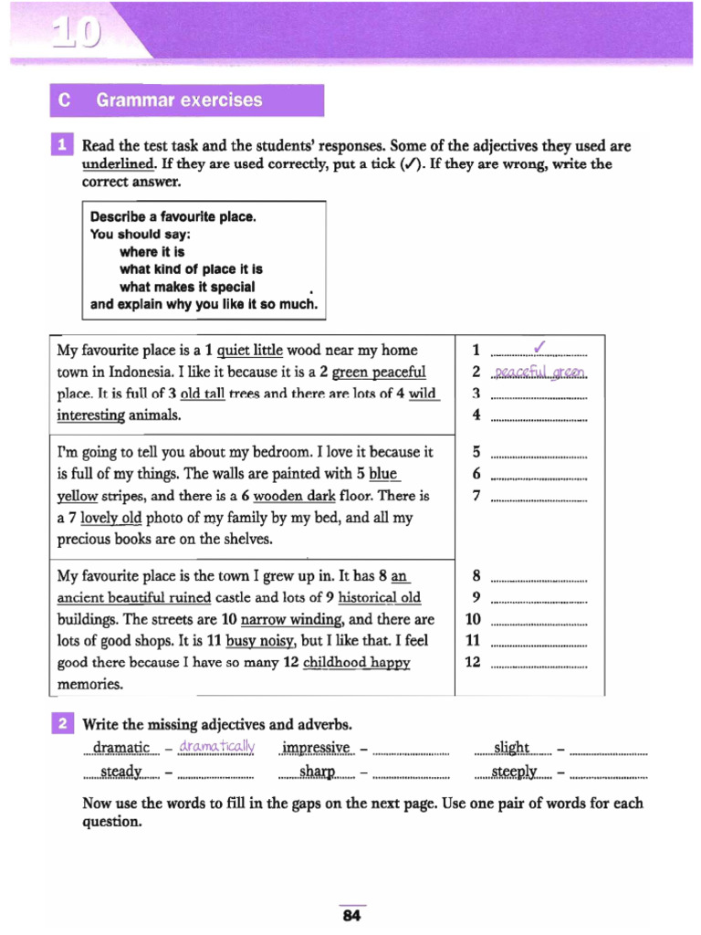 Grammar 8 (Adj, Adv) Exercise | PDF