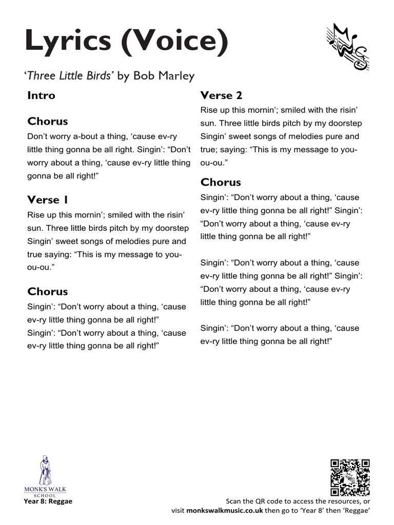 Three Little Birds Lyrics | PDF