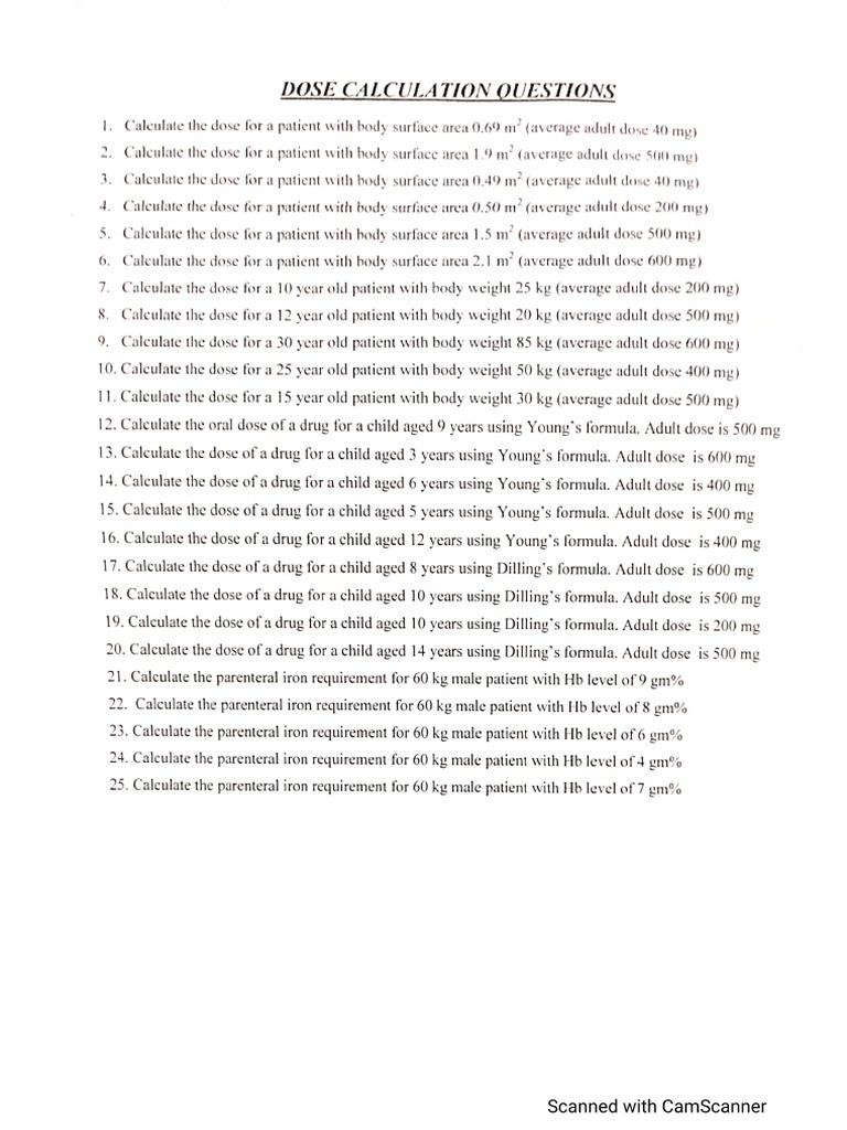 Dose Calculations | PDF