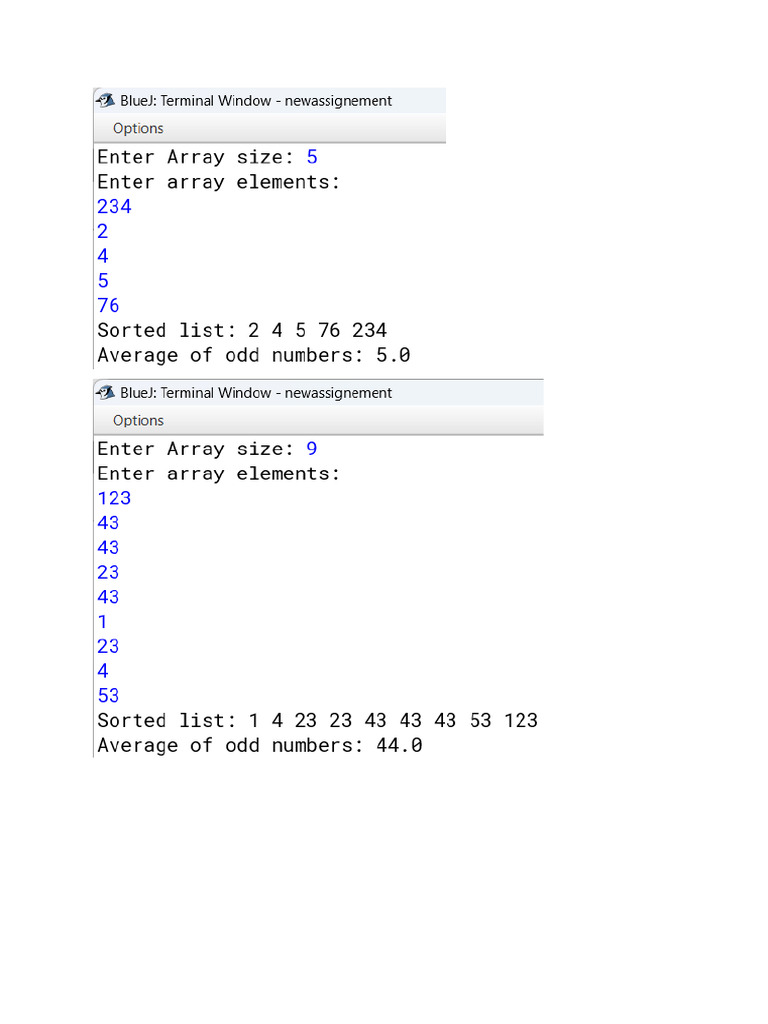 Output For Bluej | PDF