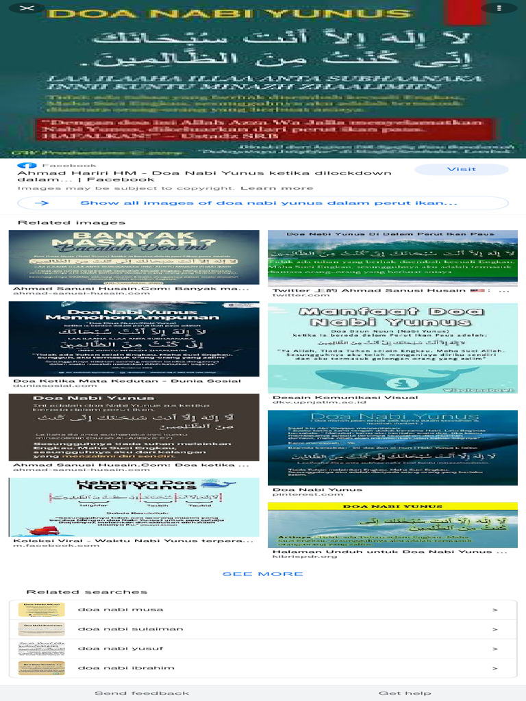 Doa Nabi Yunus Dalam Perut Ikan Paus - Google Search | PDF