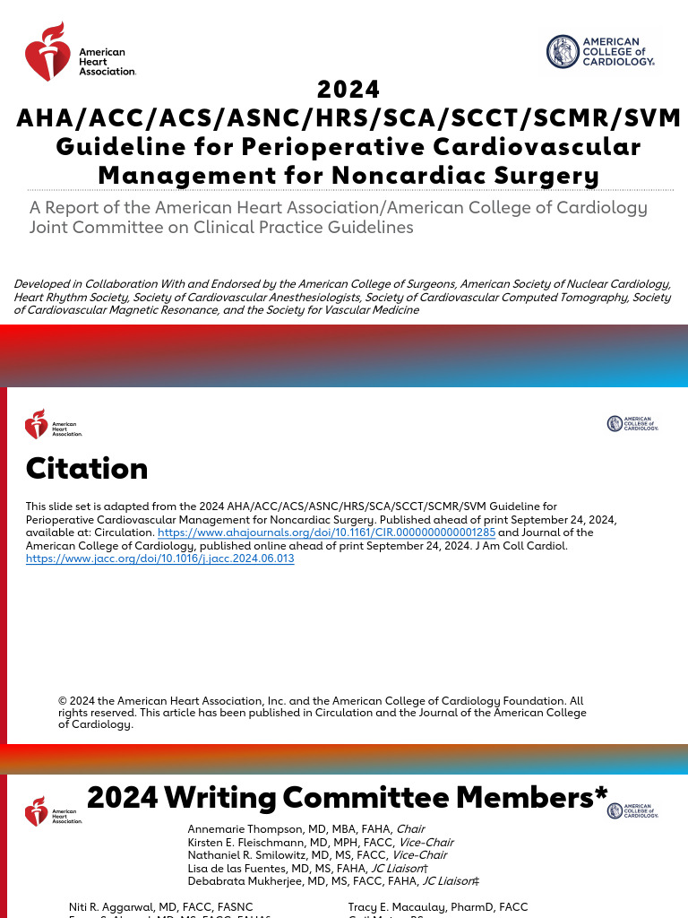 2024 Guideline For Perioperative Cardiovascular Management Slide Set ...