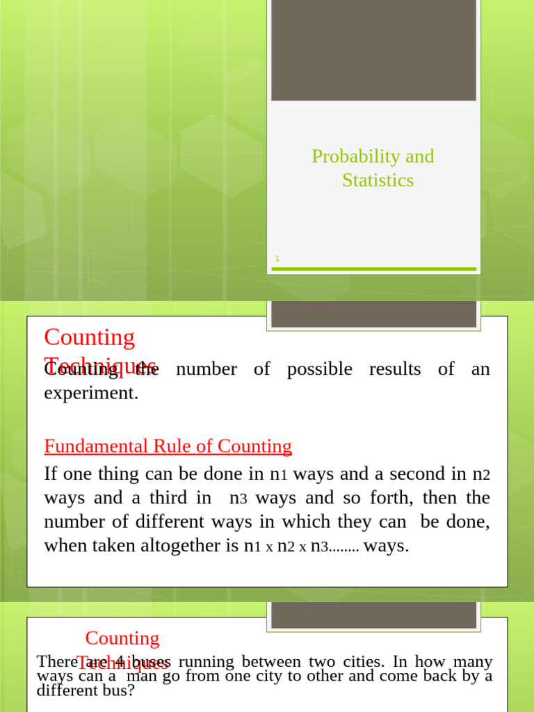 Counting Techniques in Probability | PDF | Permutation | Mathematics