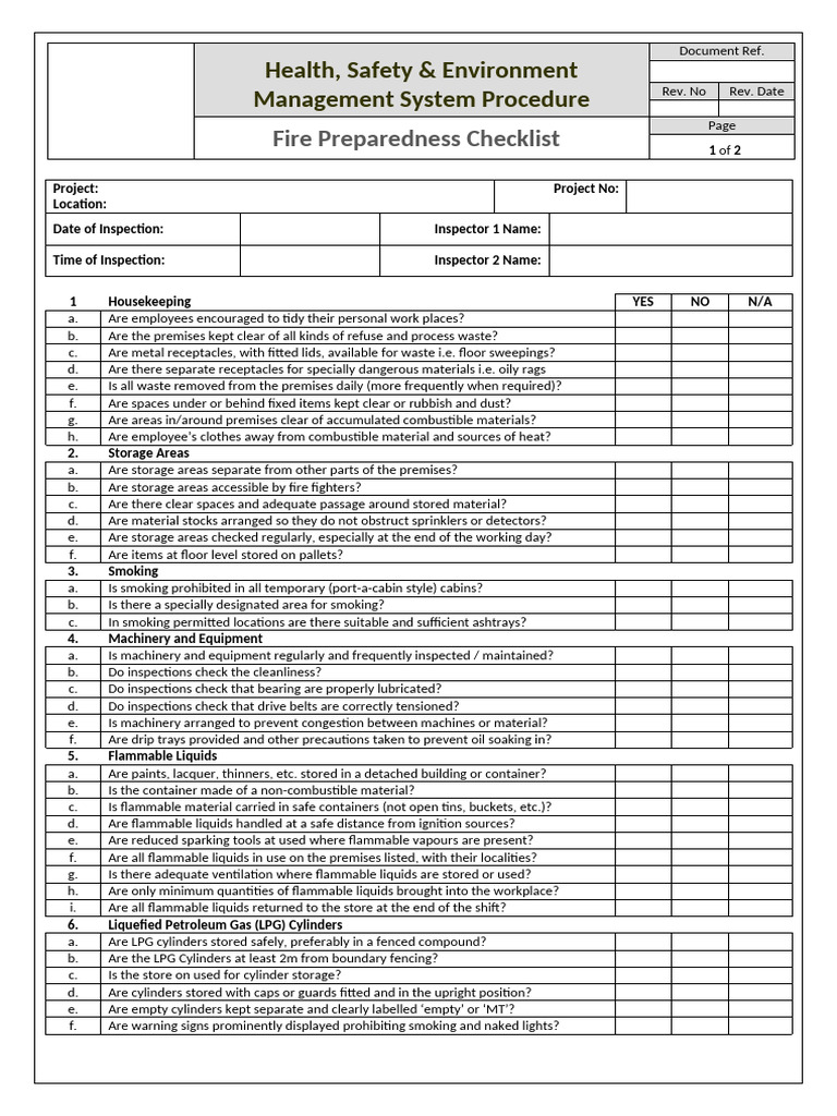 Fire Preparedness Checklist | PDF | Electrical Wiring | Safety