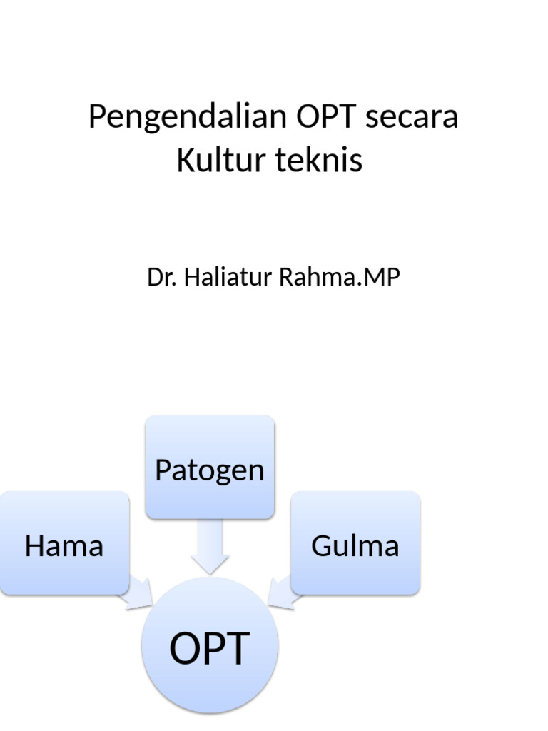 Pengendalian OPT Secara Kultur Teknis | PDF
