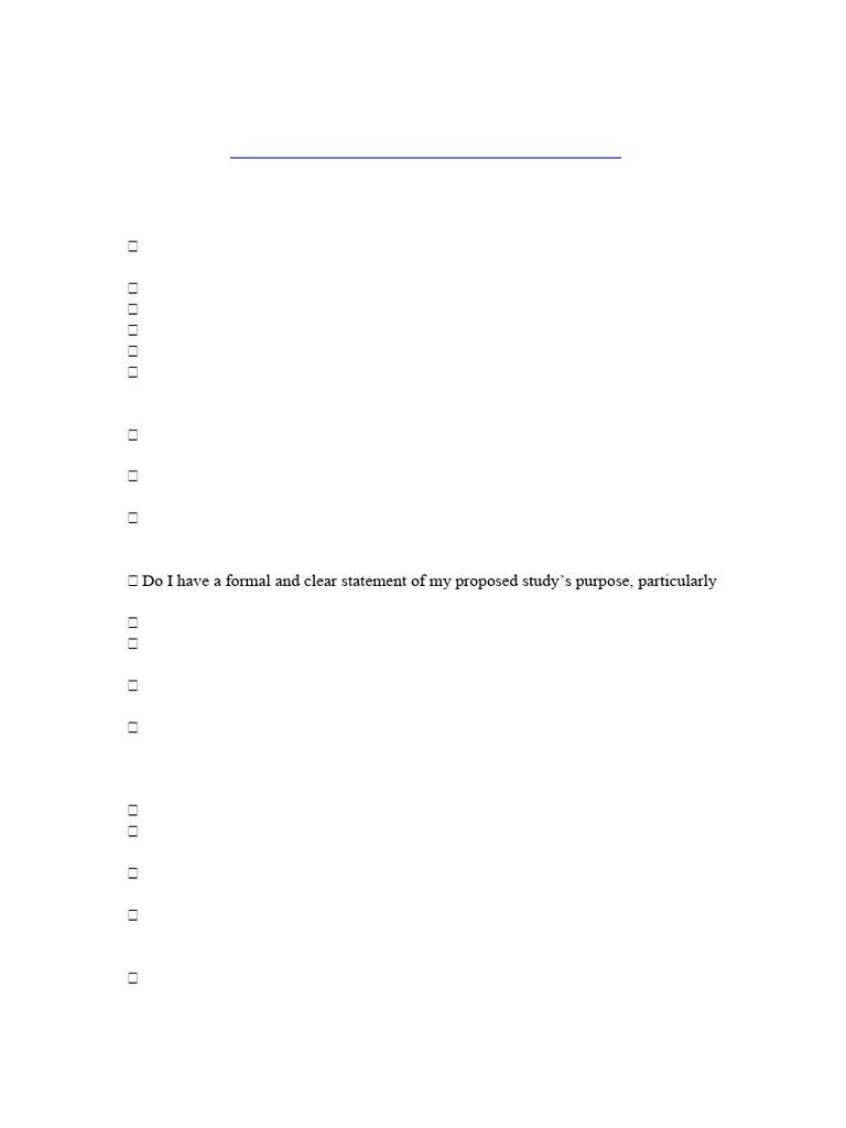 Essential Research Proposal Checklist | PDF | Methodology | Theory