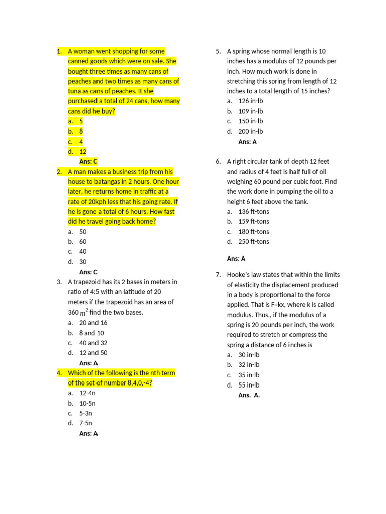 100 MATH Problems | PDF | Area | Sphere