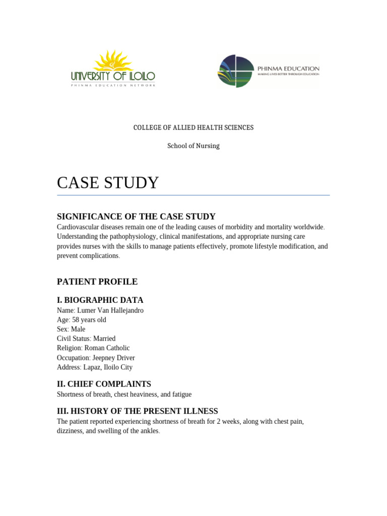 Cardiovascular Case Study: Heart Failure Management | PDF | Heart ...