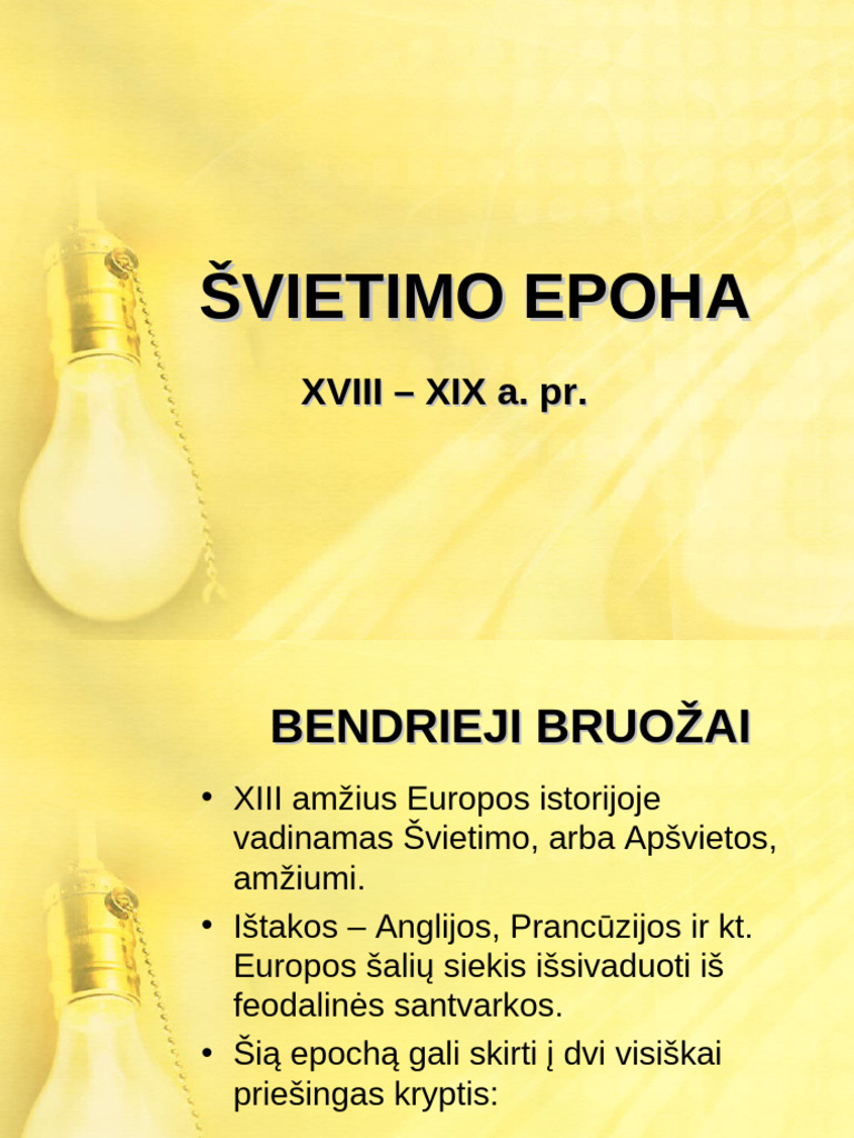 Švietimo Epocha | PDF