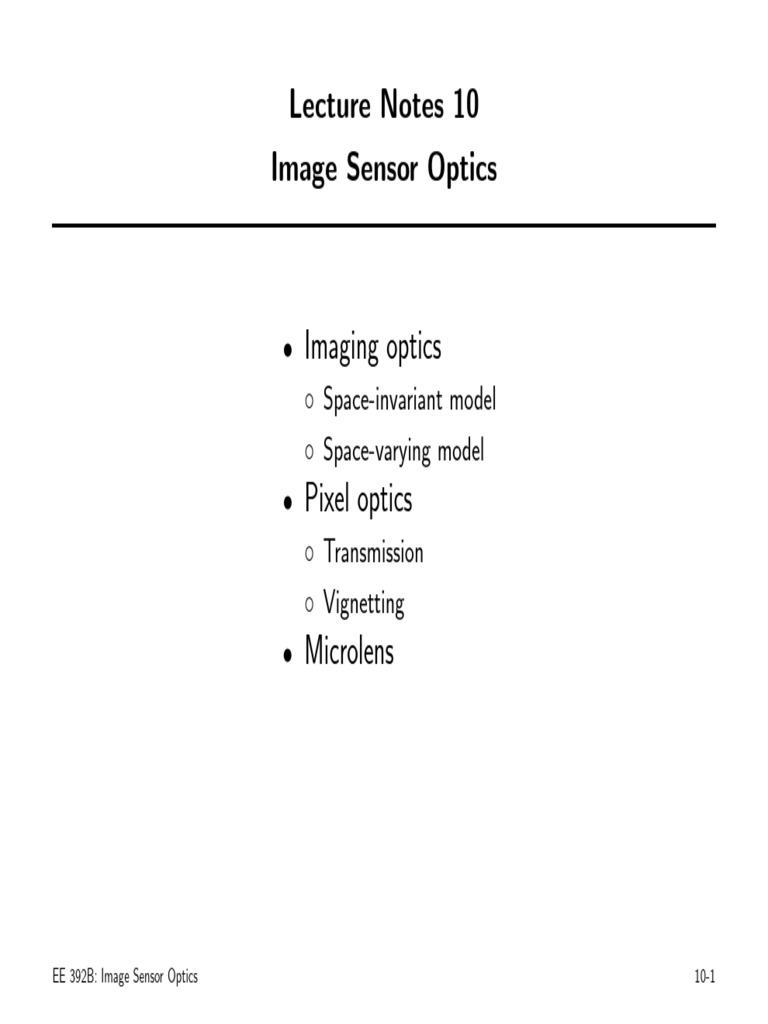 Image Sensor Optics Overview | PDF | Atomic | Electrodynamics