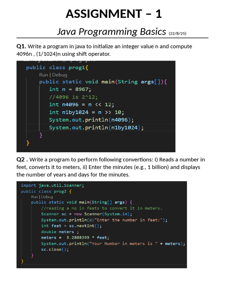 Oops Assignment 1 | PDF