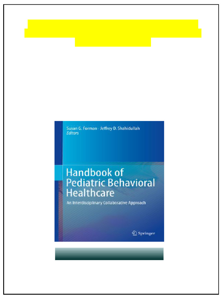 Handbook of Pediatric Behavioral Healthcare An Interdisciplinary ...