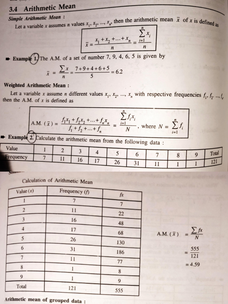 Arithmetic Mean, Geometric Mean and Harmonic Mean | PDF