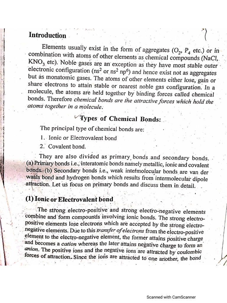 Chemical Bond and Reactivity | PDF