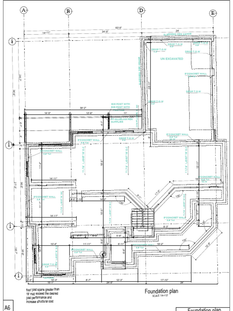 Detailed Foundation Plan Layout | PDF | Structural Engineering ...
