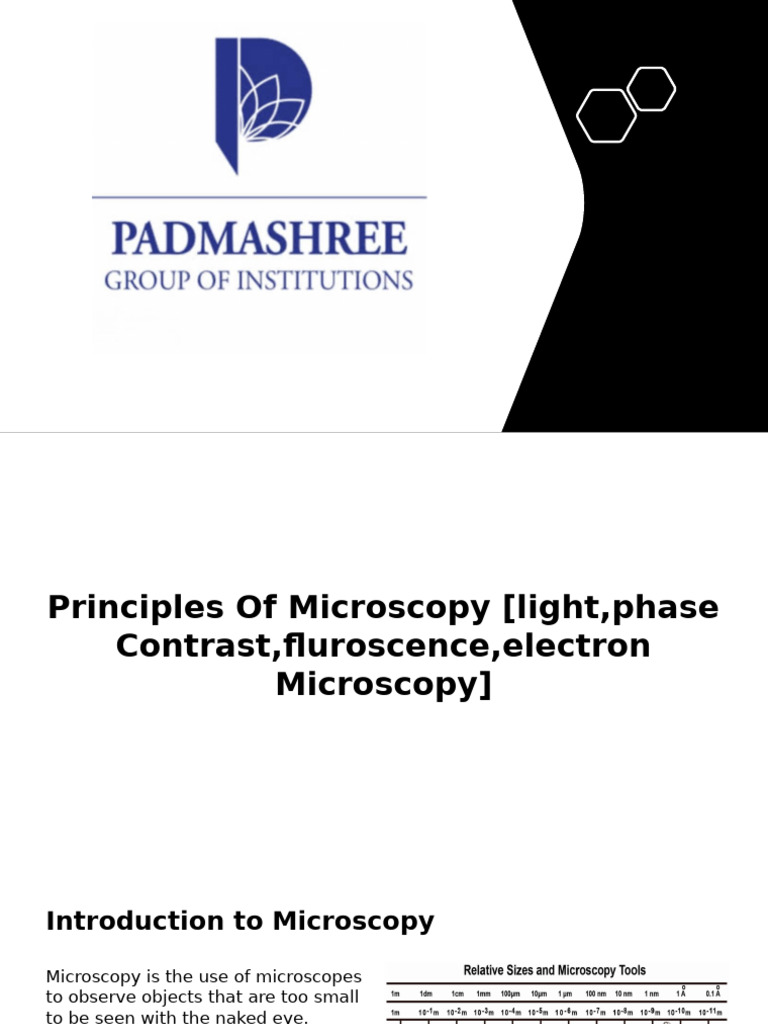 Principles of Microscopy [Light,Phase Contrast,Fluroscence,Electron Microscopy] | PDF ...
