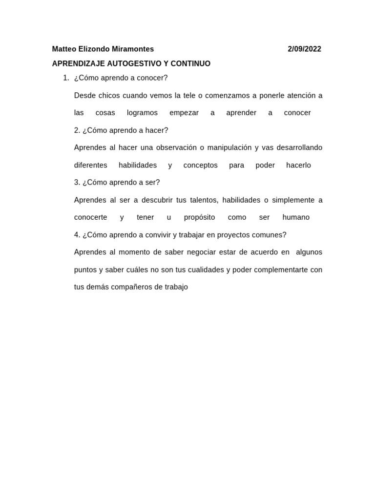 Aprendizaje Autogestivo y Continuo | PDF