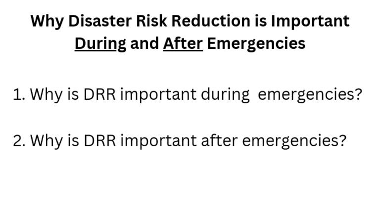 Disaster Risk Reduction Why Is It Important | PDF