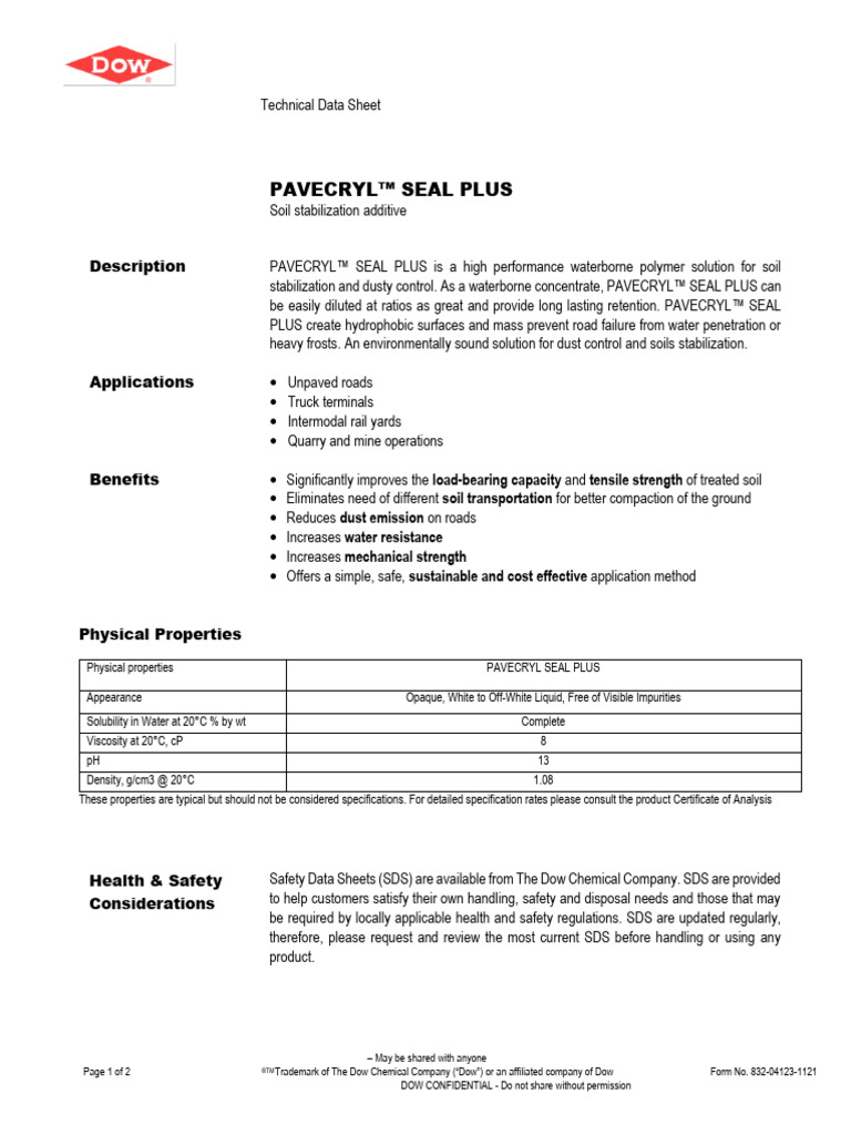 PAVECRYL™ SEAL PLUS Soil Stabilization | PDF | Waste Management | Materials