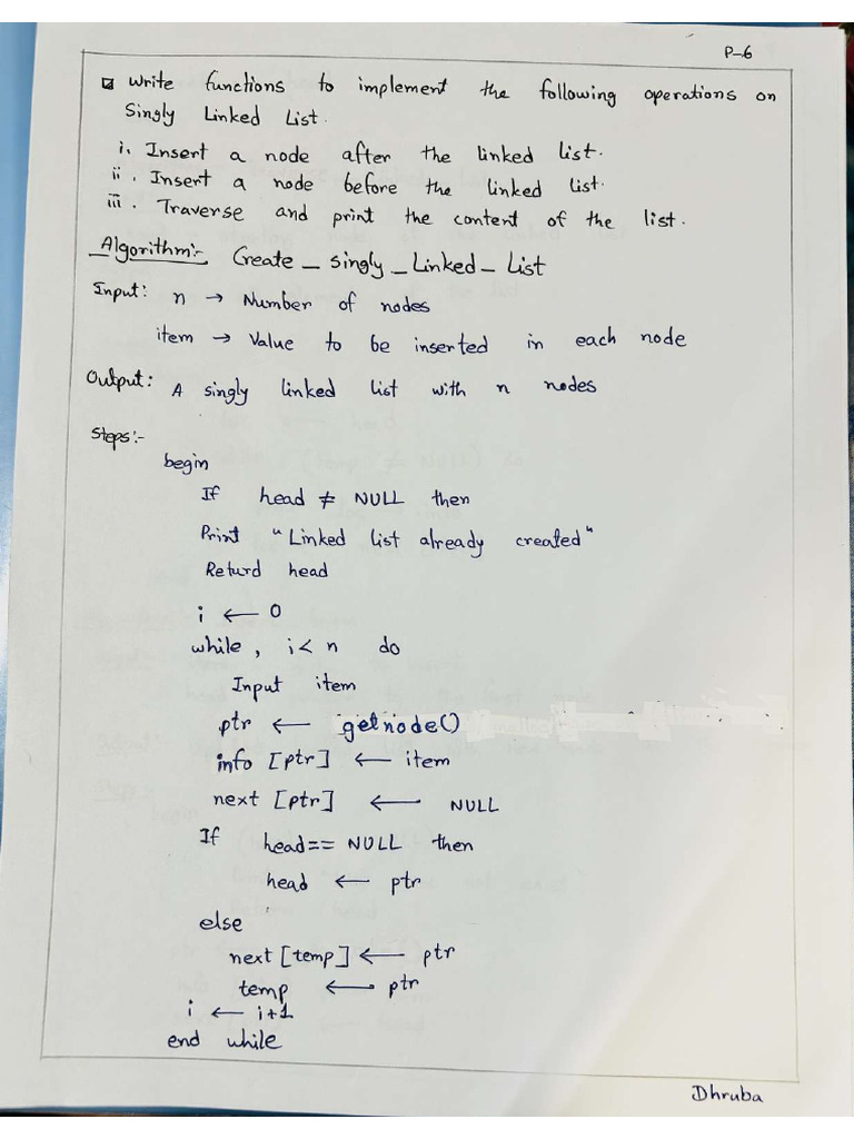 DSA Lab (Day-2) Singly Linked List | PDF