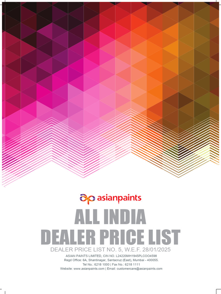 All India Dealer Price List W.E.F. 28.01.2025 | PDF | Brown | Paint