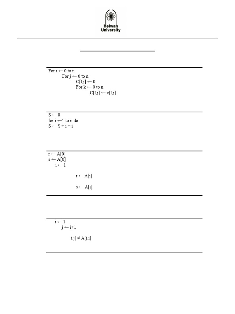 CS316 Algorithms - Sheet 2 | PDF | Matrix (Mathematics) | Time Complexity