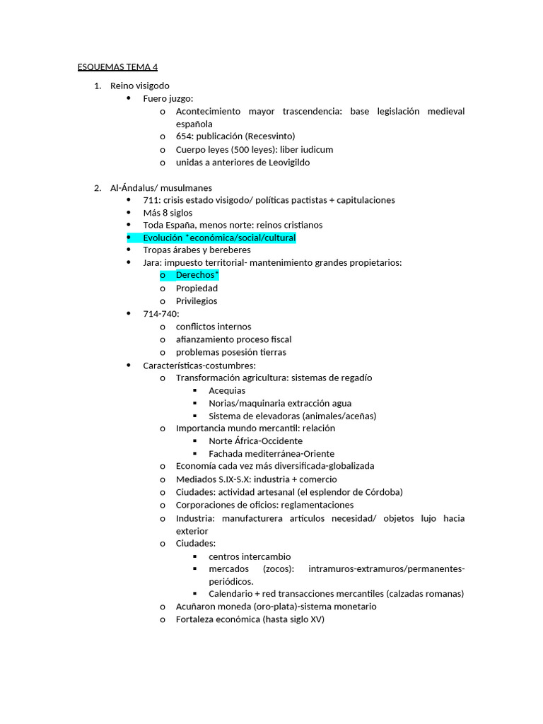 Esquemas Tema 4 | PDF | Edades medias | España