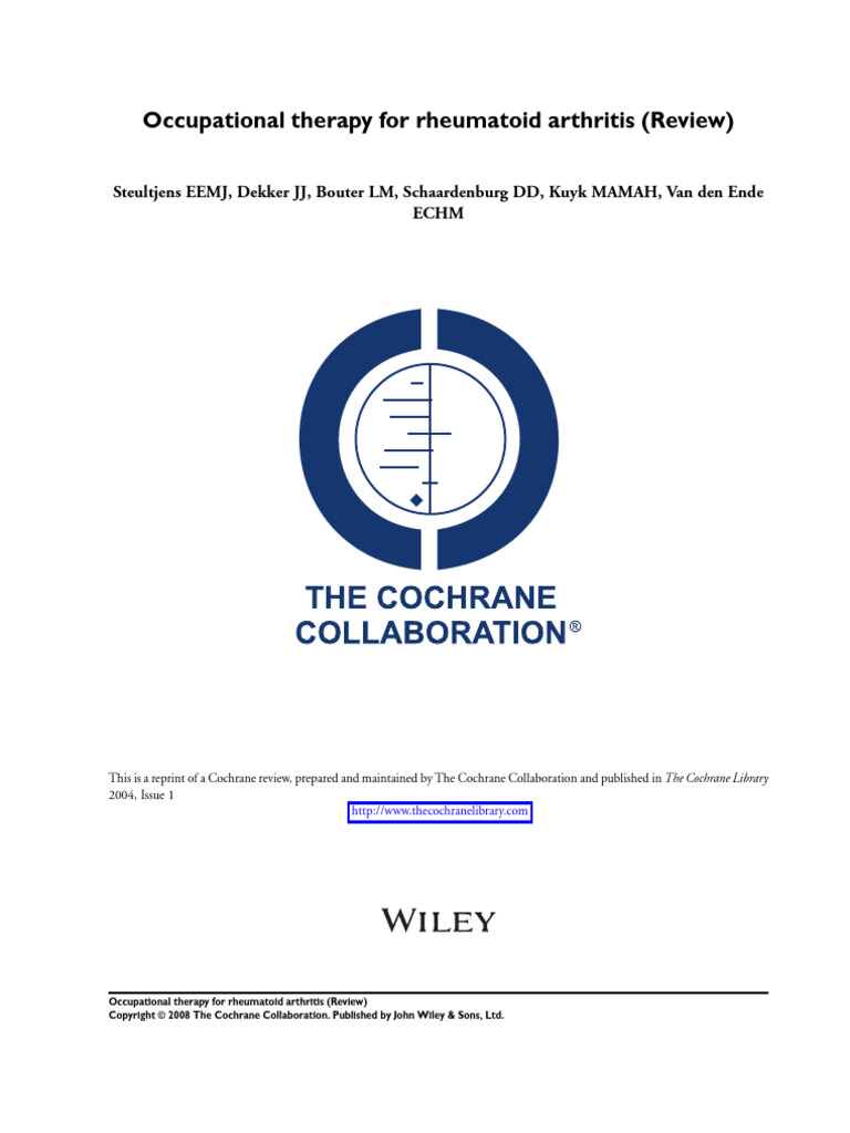 Occupational Therapy for RA Review | PDF | Randomized Controlled Trial ...