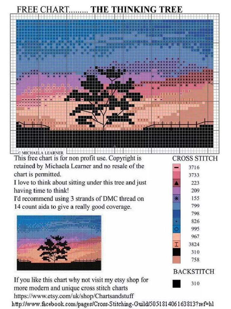Sycamore Gap Cross Stitch Pattern | PDF