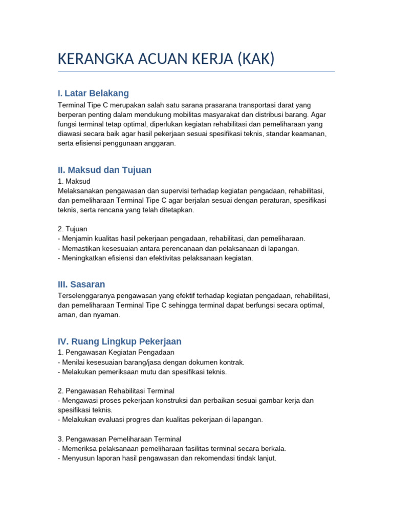 Pengawasan Rehabilitasi Terminal Tipe C | PDF