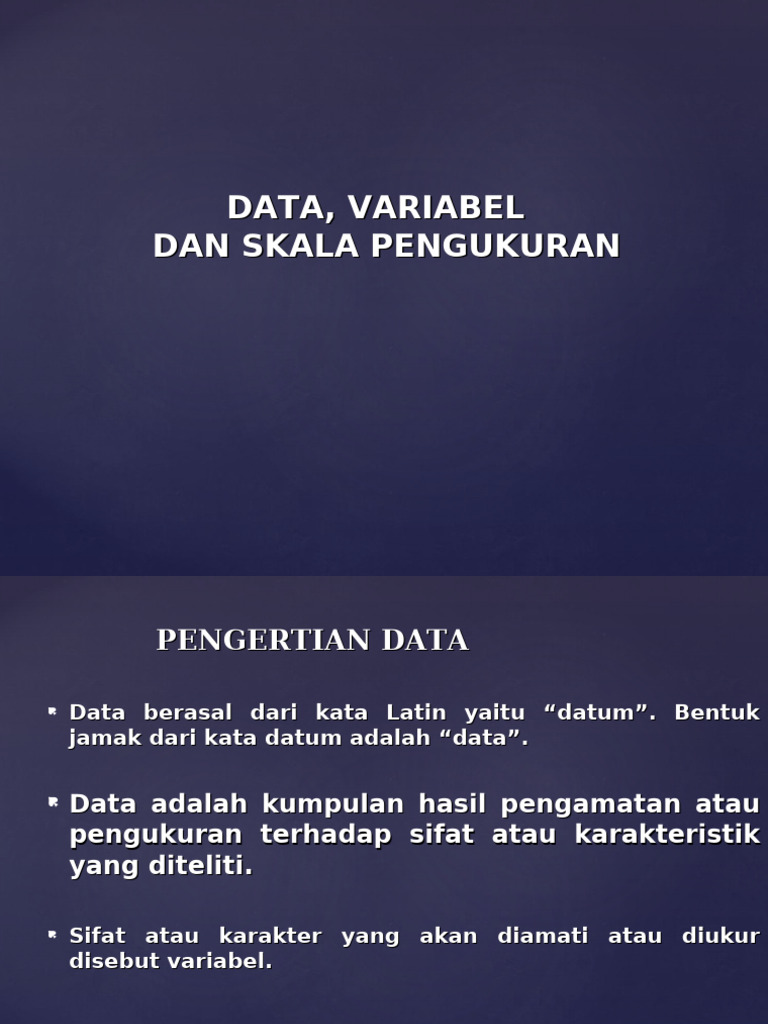 Jenis dan Pengukuran Data Variabel | PDF