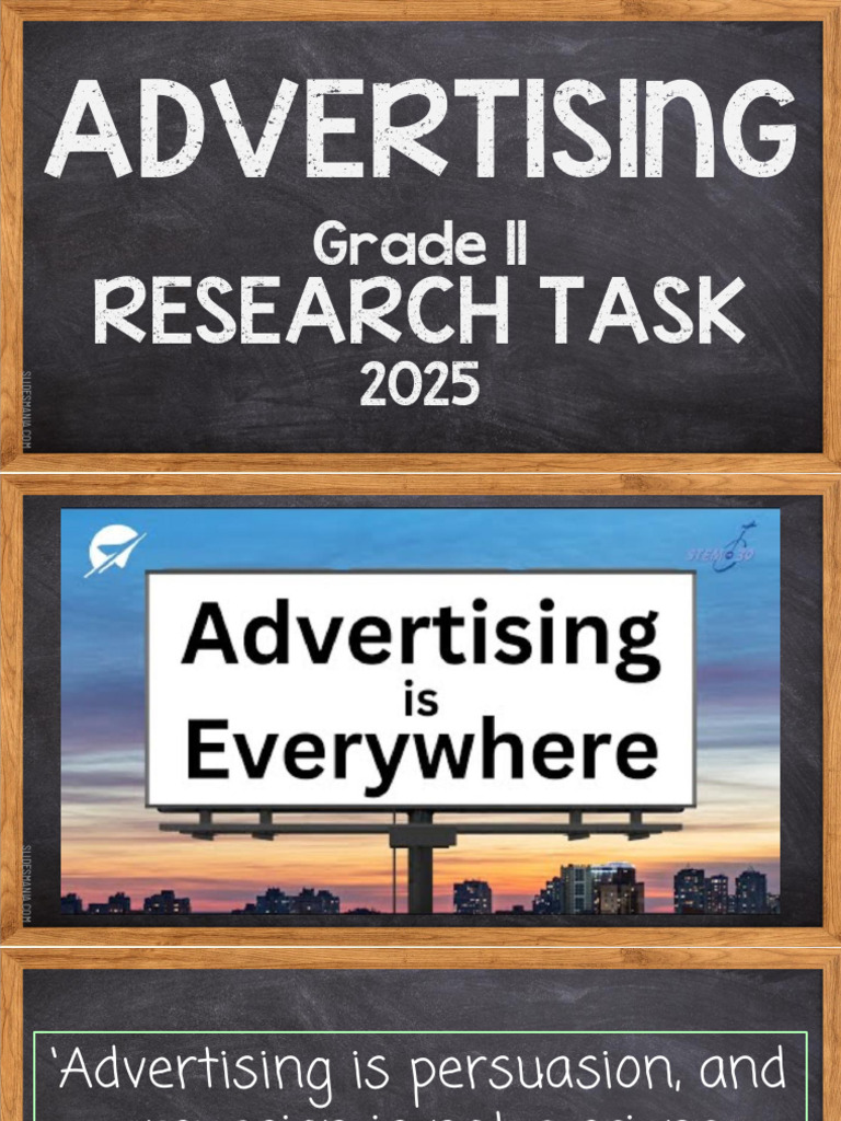 Grade 11 Advertising Research Task | PDF | Persuasion | Propaganda